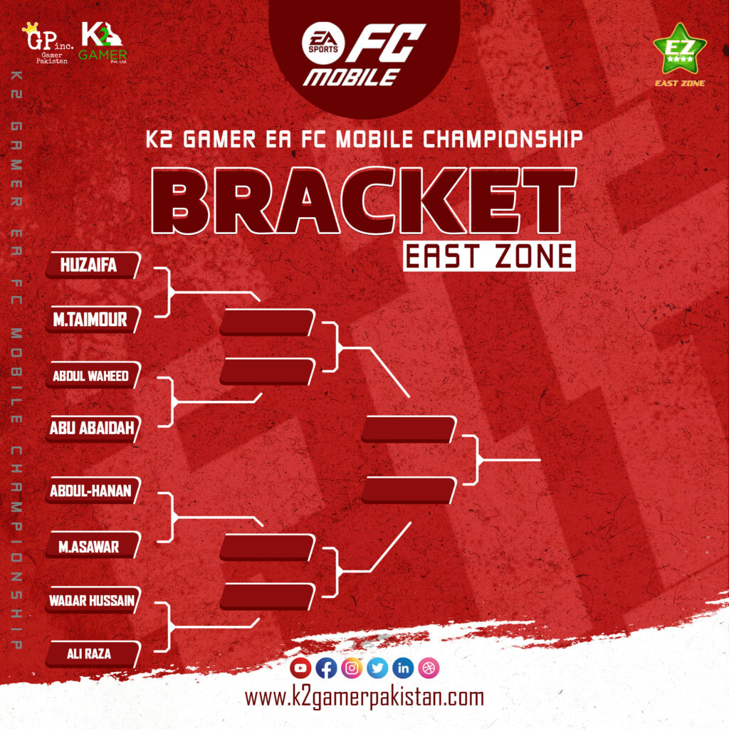 K2 Gamer EA FC Mobile Championship - East Zone Bracket - k2gamer pakistan